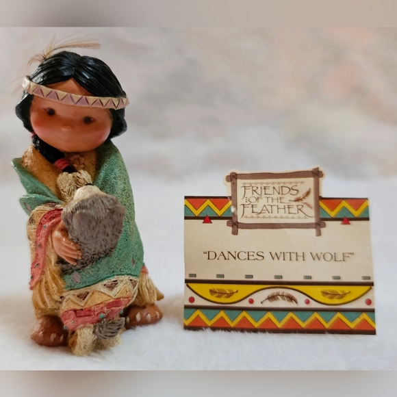 Enesco | Accents | Friends Of The Feather Dances With Wolf Indian Boy ...